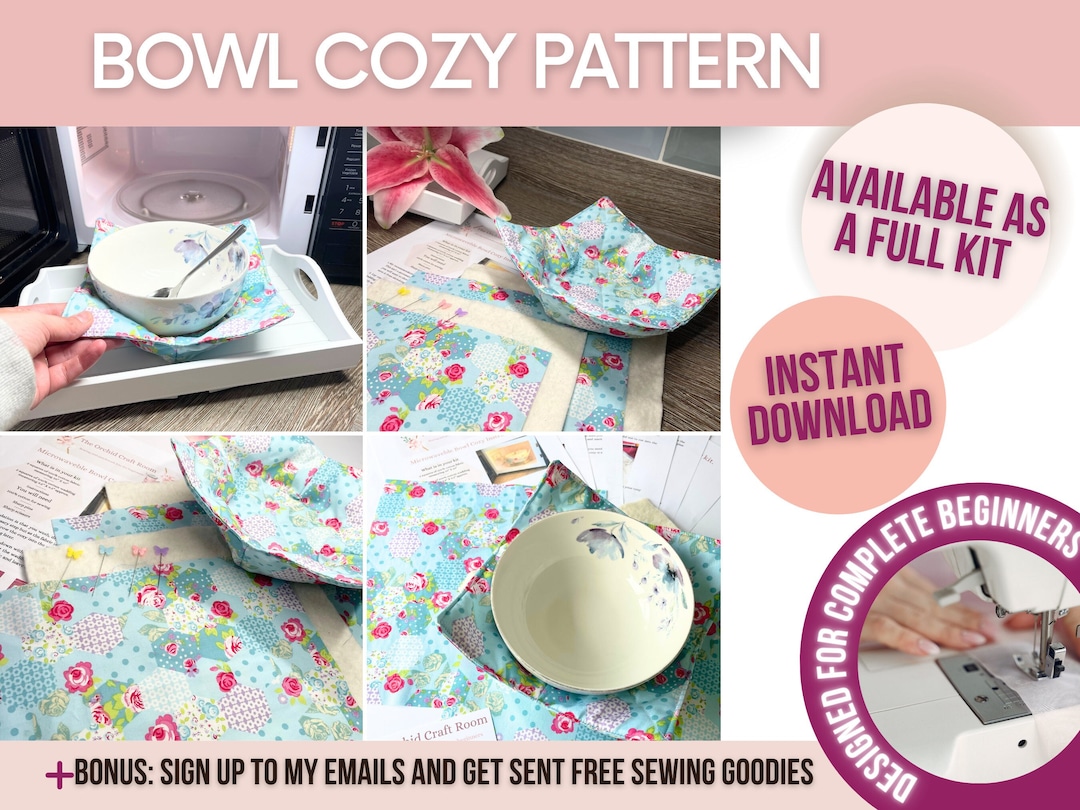 Bowl Cozy PDF Sewing Pattern, Bowl Hot Pad, Microwave Bowl Cozy, Bowl ...