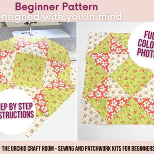 12 Inch Quilt Block Pattern, Quilt Block for Beginner, Large Quilt ...