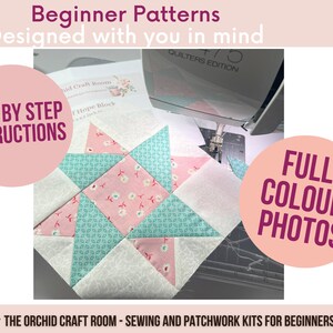 Star Quilt Block Patterns, Bundle of Patchwork Block Patterns, Star ...