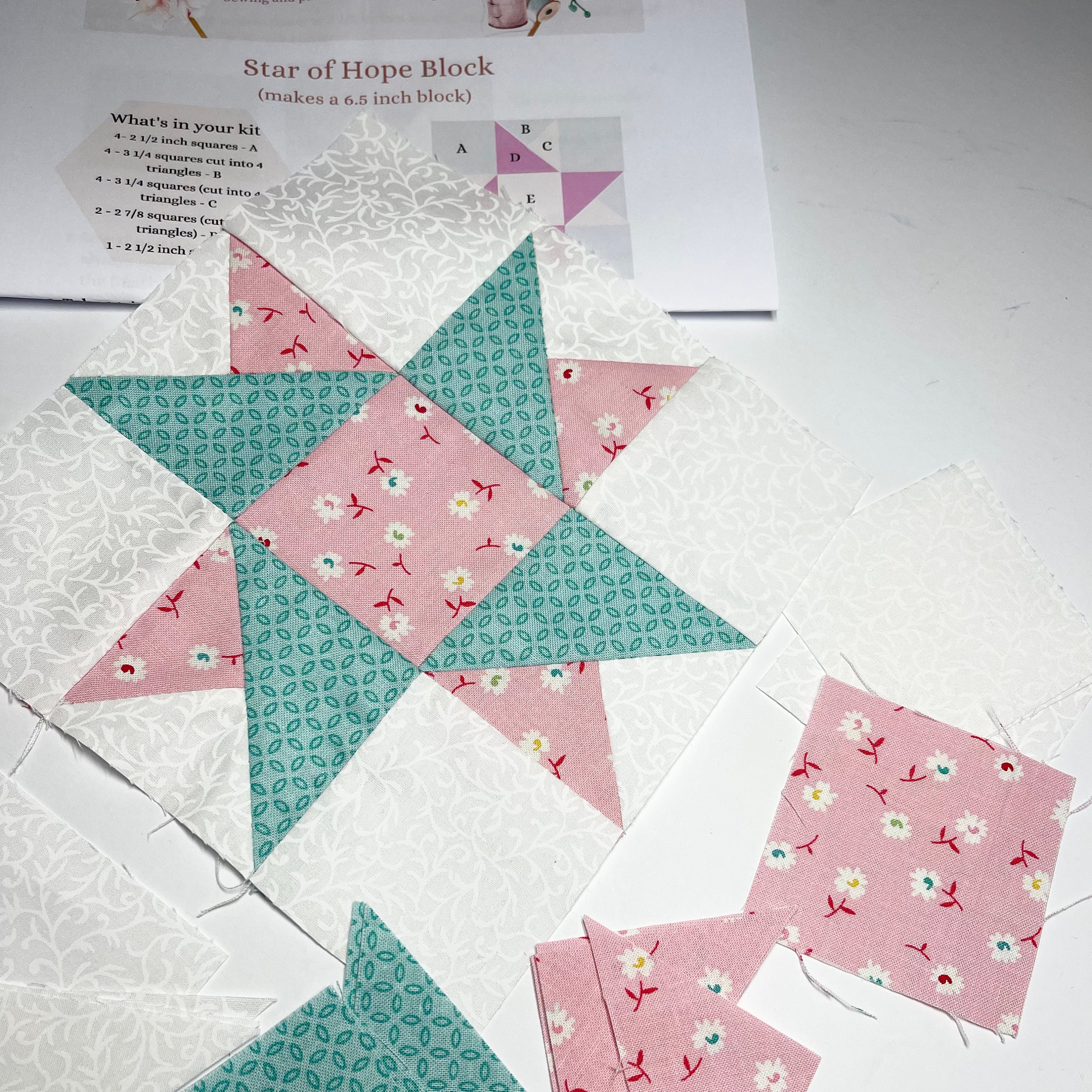 Beginner Quilt Pattern, 12 Inch Star Block Pattern, Star Quilt Block ...