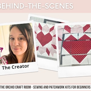 Quilt Block Pattern, Beginners Quilt Pattern, Heart Quilt Block Pattern, Valentines Quilt Block ...