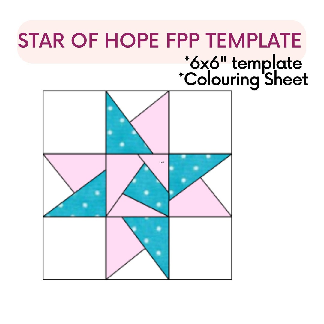 Star Quilt Block, FPP Star Quilt Block, Foundational Pieced Quilt Block ...