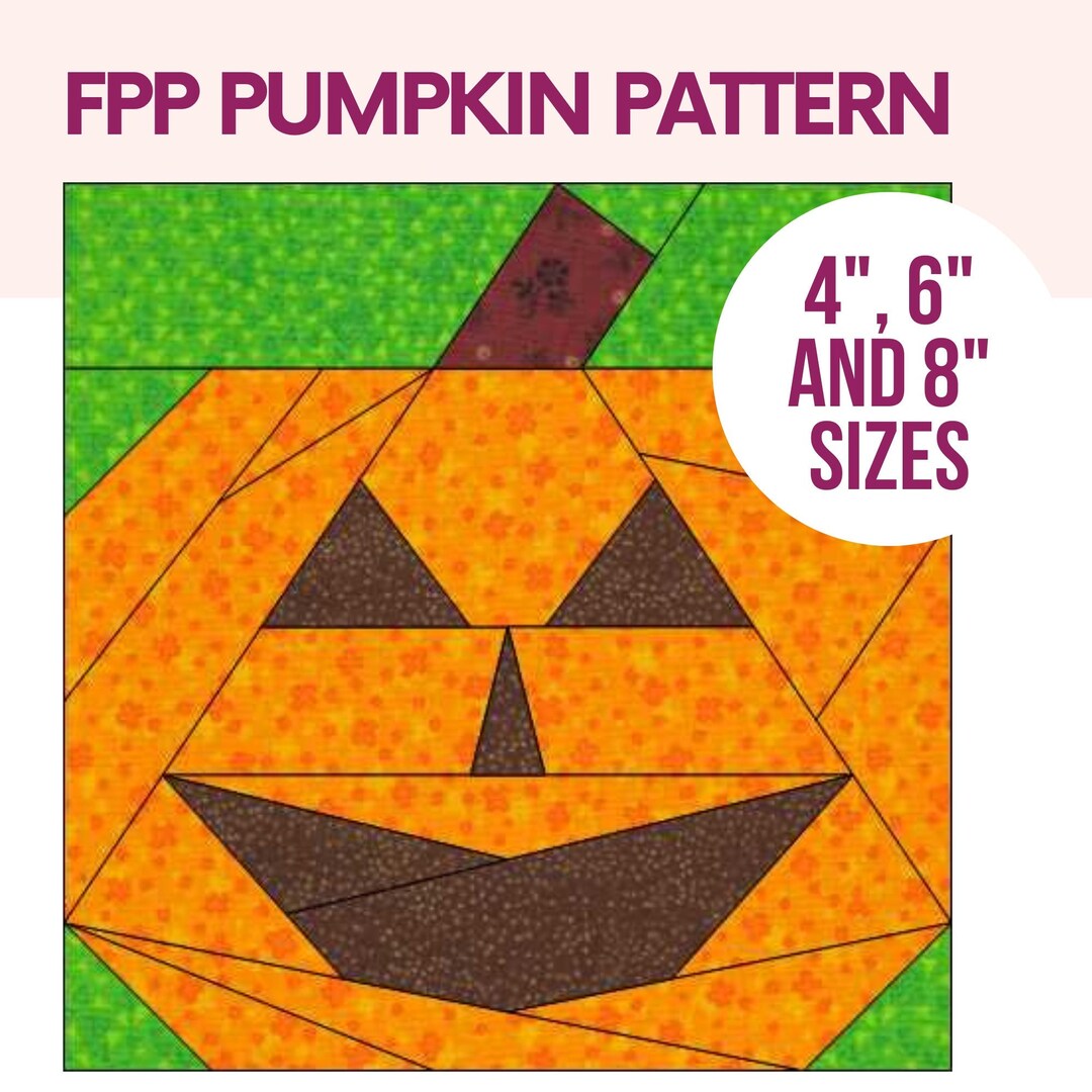 Halloween Foundation Paper Piecing Pattern Pumpkin Foundation - Etsy