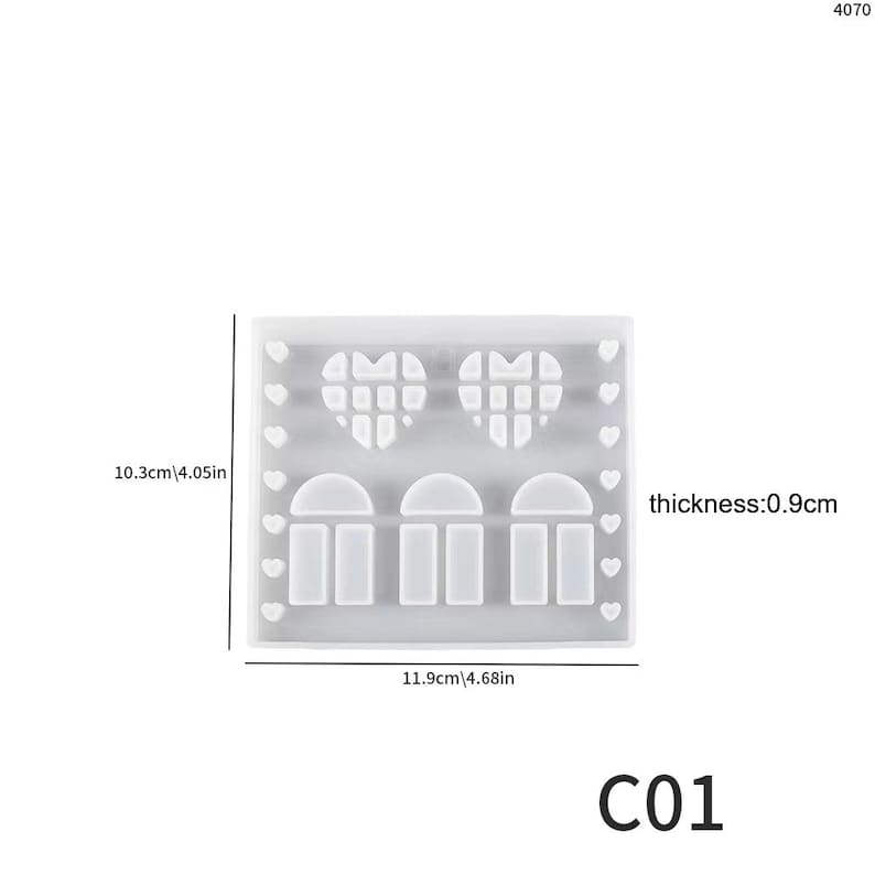 Lovely Heart House Mold for Resin Concrete Cement Gypsum Clay Plaster ...