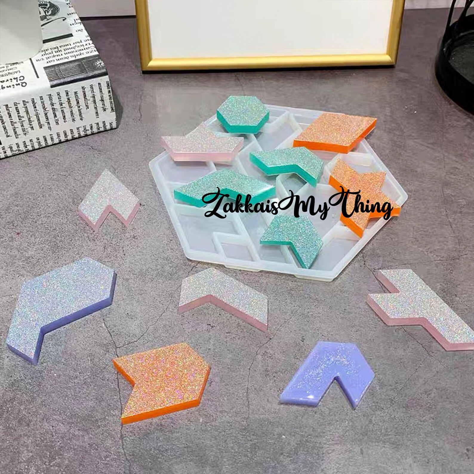 Seven-piece Puzzle Resin Molds Puzzle Silicone Mold Classic - Etsy