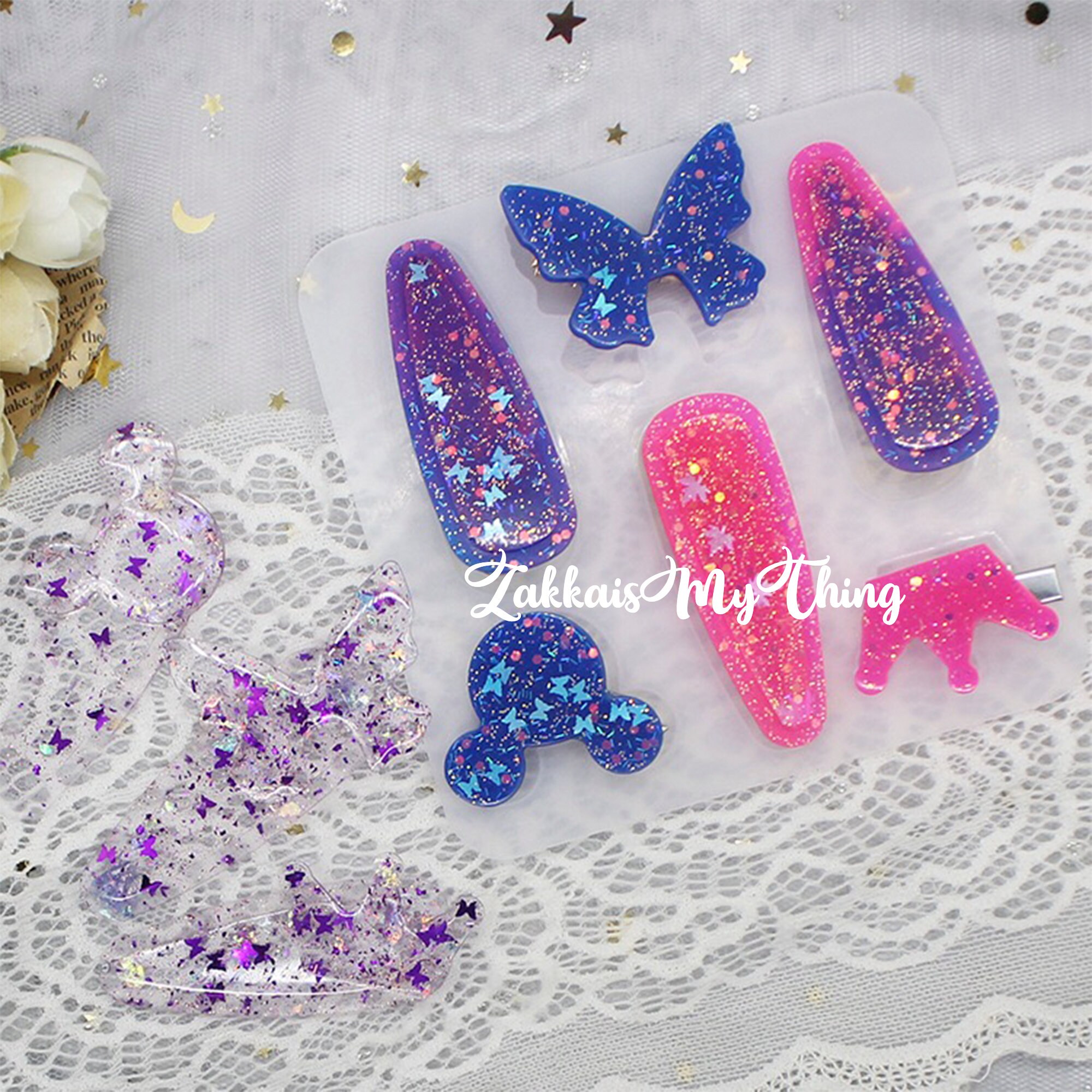 Barrette Mold,silicone Mold for Resin,hair Clips,mickey Head Hair Clip ...