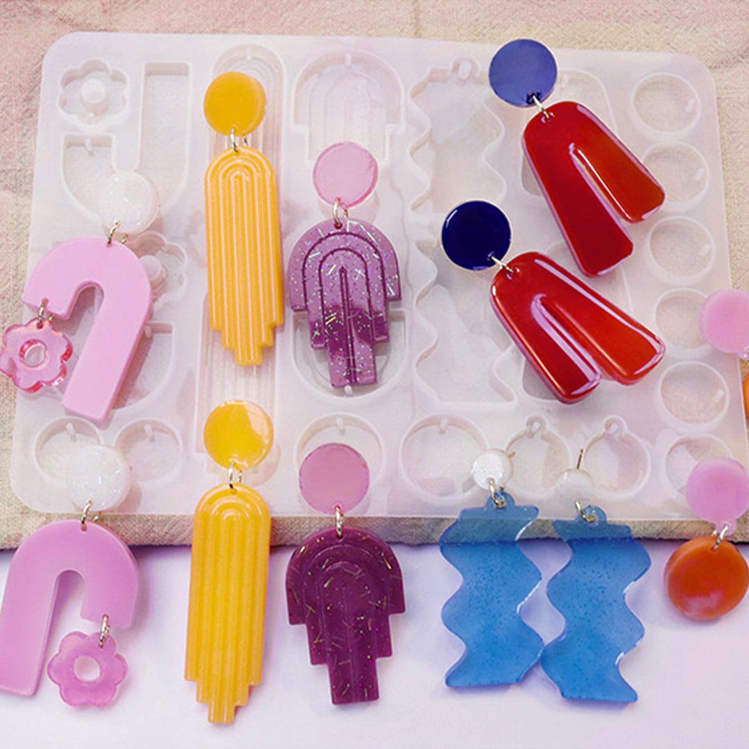 Resin Molds, Earring Molds, Jewelry Silicone Mold for Clay, Retro Open ...
