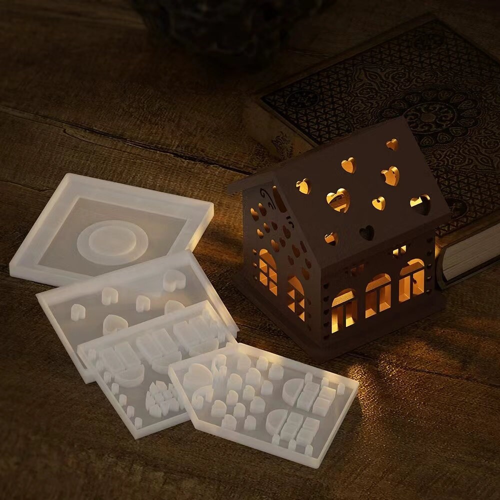 Lovely Heart House Mold for Resin Concrete Cement Gypsum Clay Plaster ...
