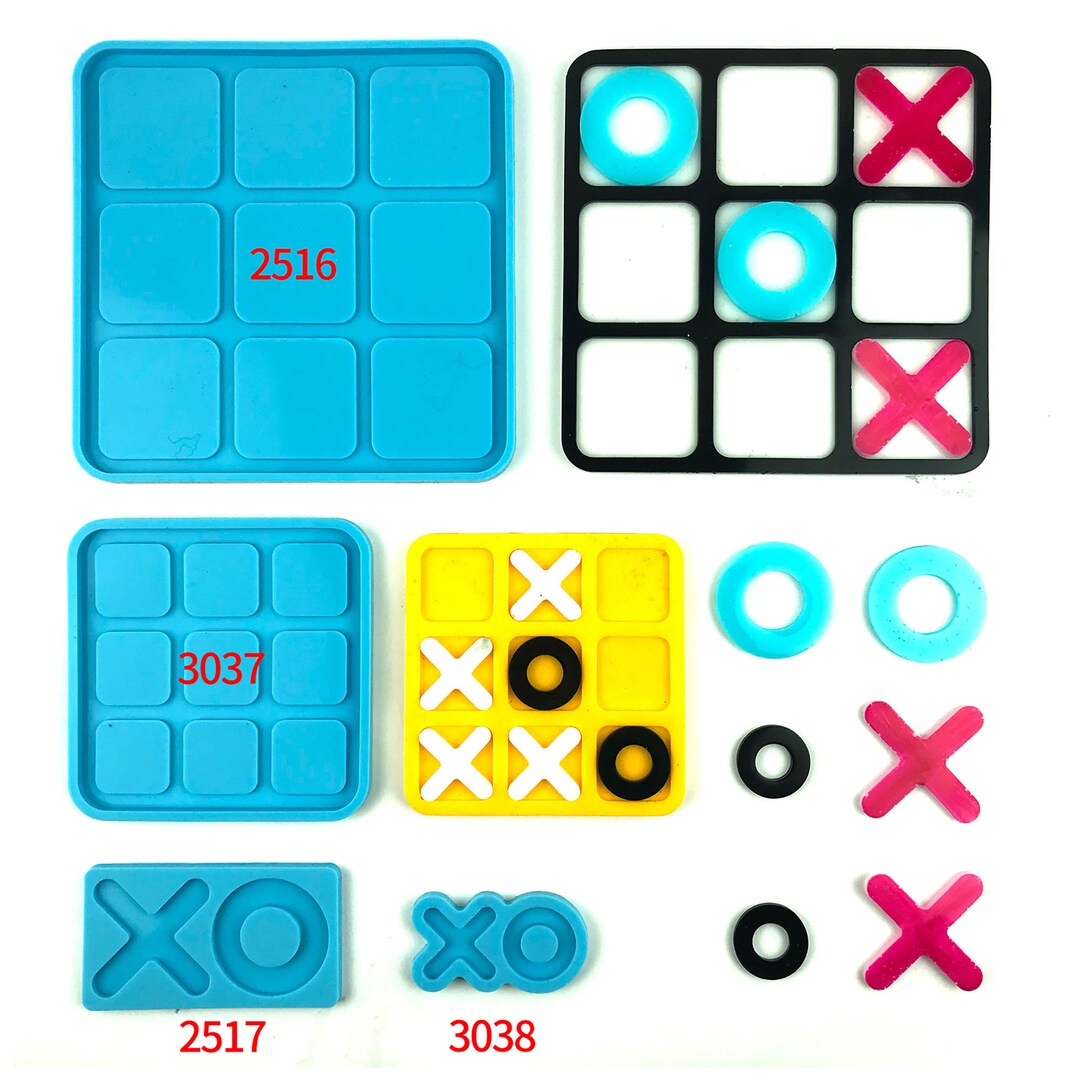 Tic Tac Toe Game Resin Molds, Tic Tac Toe Mold Set, Tic Tac Toe ...