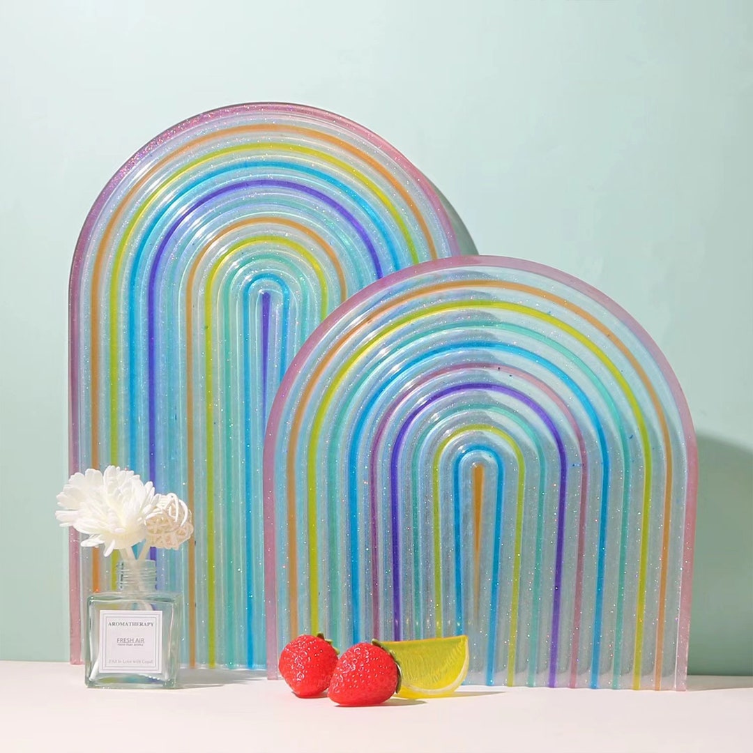 Rainbow Reusable Silicone Mold for Resin, Large Tray Resin Mold ...
