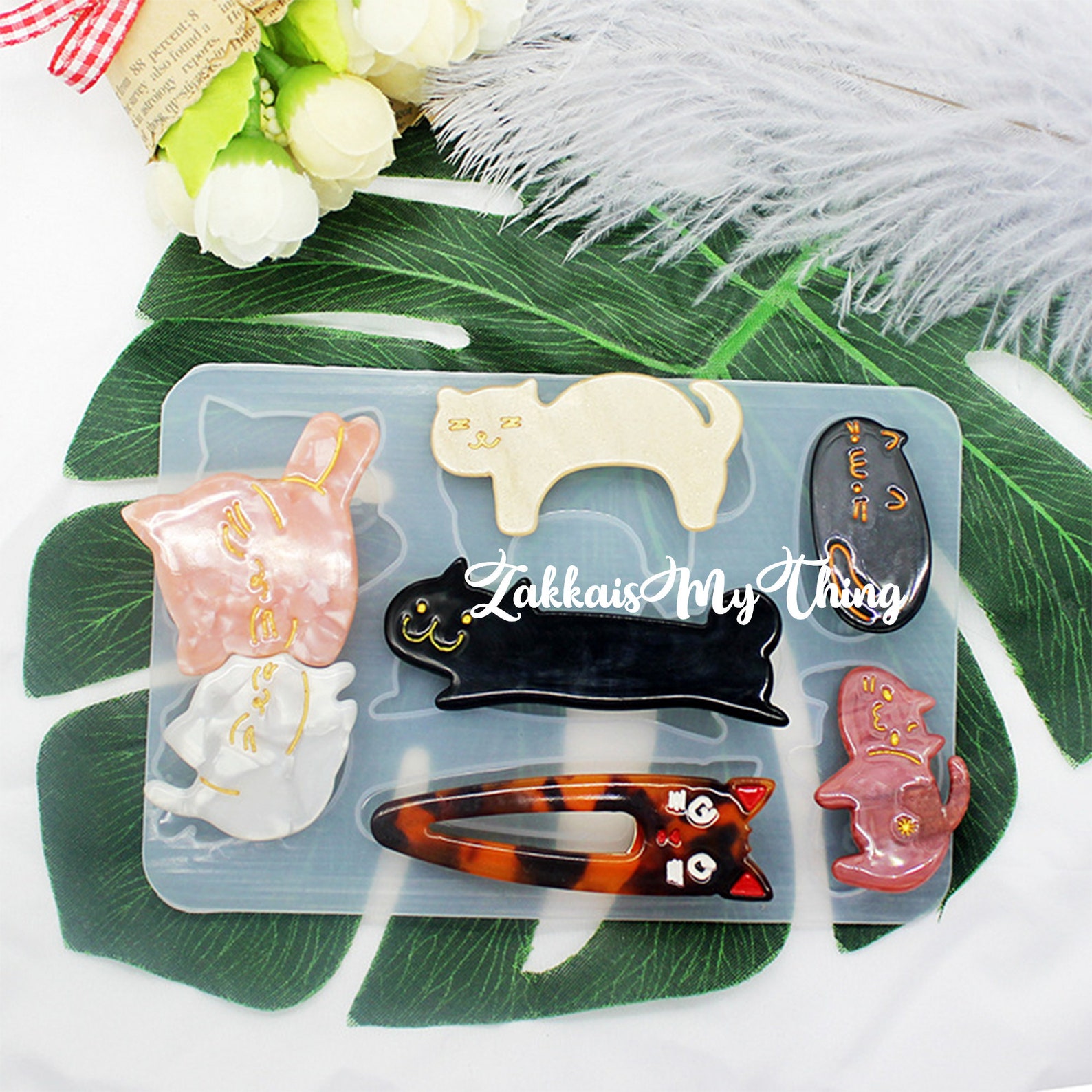 Cat Barrette Moldsilicone Mold for Resinhair Clipscat Hair - Etsy