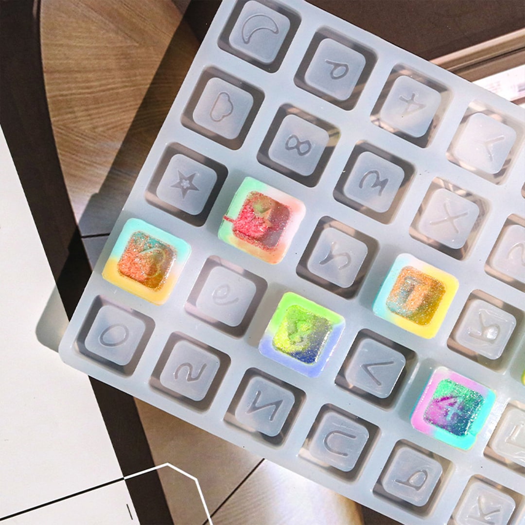 Letter Shaker Mold Resin Clay, Letter Mold, Small Letter Box Silicone ...