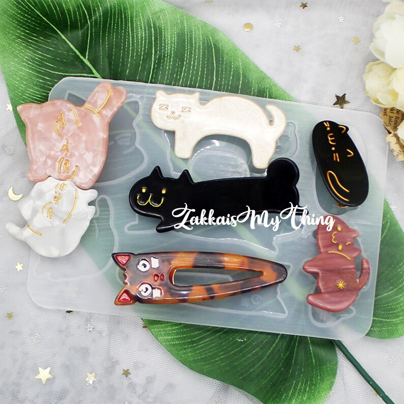 Cat Barrette Moldsilicone Mold for Resinhair Clipscat Hair | Etsy