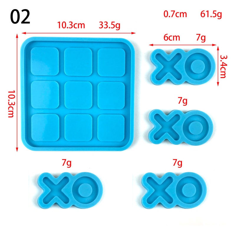 Tic Tac Toe Game Resin Molds Tic Tac Toe Mold Set Tic Tac - Etsy