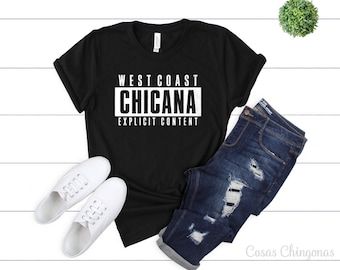Chicana Shirt, Women's Unisex Fit Chicana T-shirt, Black Chicana Top S ...