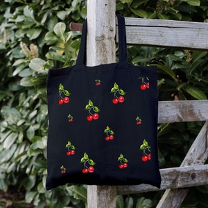 Cherry Tote Bag, Fruit Tote Bag, Grocery Bag, Fabric Bag, Tote Bag ...
