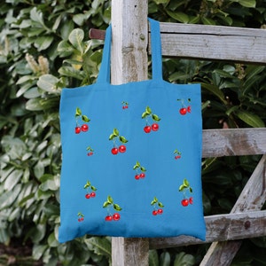 Cherry Tote Bag, Fruit Tote Bag, Grocery Bag, Fabric Bag, Tote Bag ...