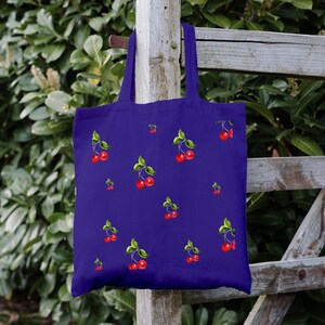 Cherry Tote Bag, Fruit Tote Bag, Grocery Bag, Fabric Bag, Tote Bag ...