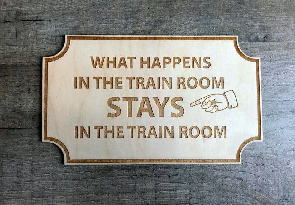 Train Gift Laser Engraved Train Sign With Free Wooden | Etsy