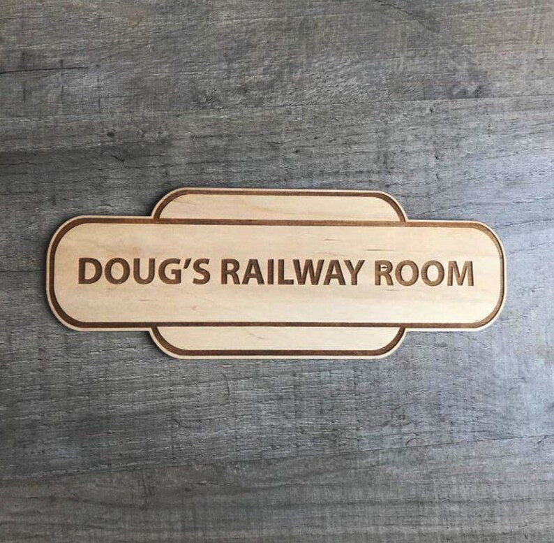 Train Gift Personalised Wooden Railroad Room Train Sign With - Etsy