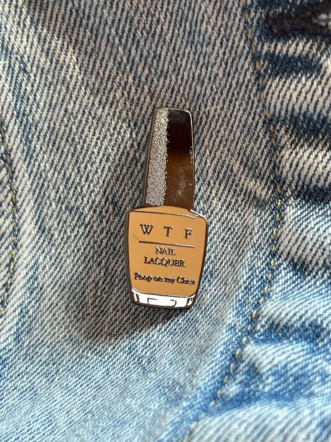 Poop on My Chest Nail Polish Bottle Pin - Etsy