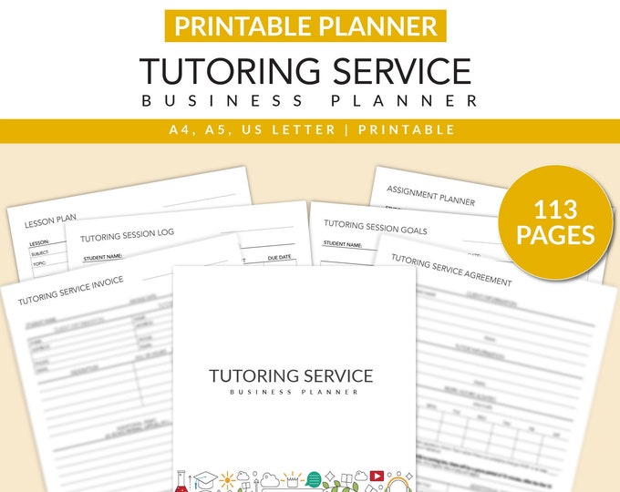 Tutoring Service Business Planner | Printable | Tutor Agreement ...