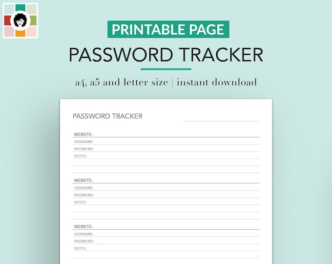 Password Tracker Password Log Password Organizer Password Keeper ...