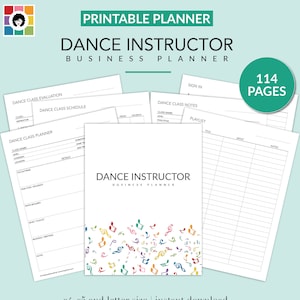 Dance Instructor Business Planner Dance Teacher Organizer - Etsy