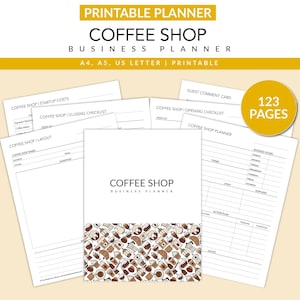 Coffee Shop Business Planner | Printable | Café | Coffee Barista ...