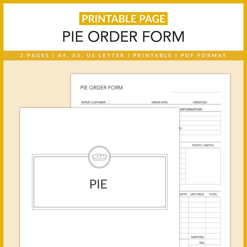 Bakery Order Form - Etsy