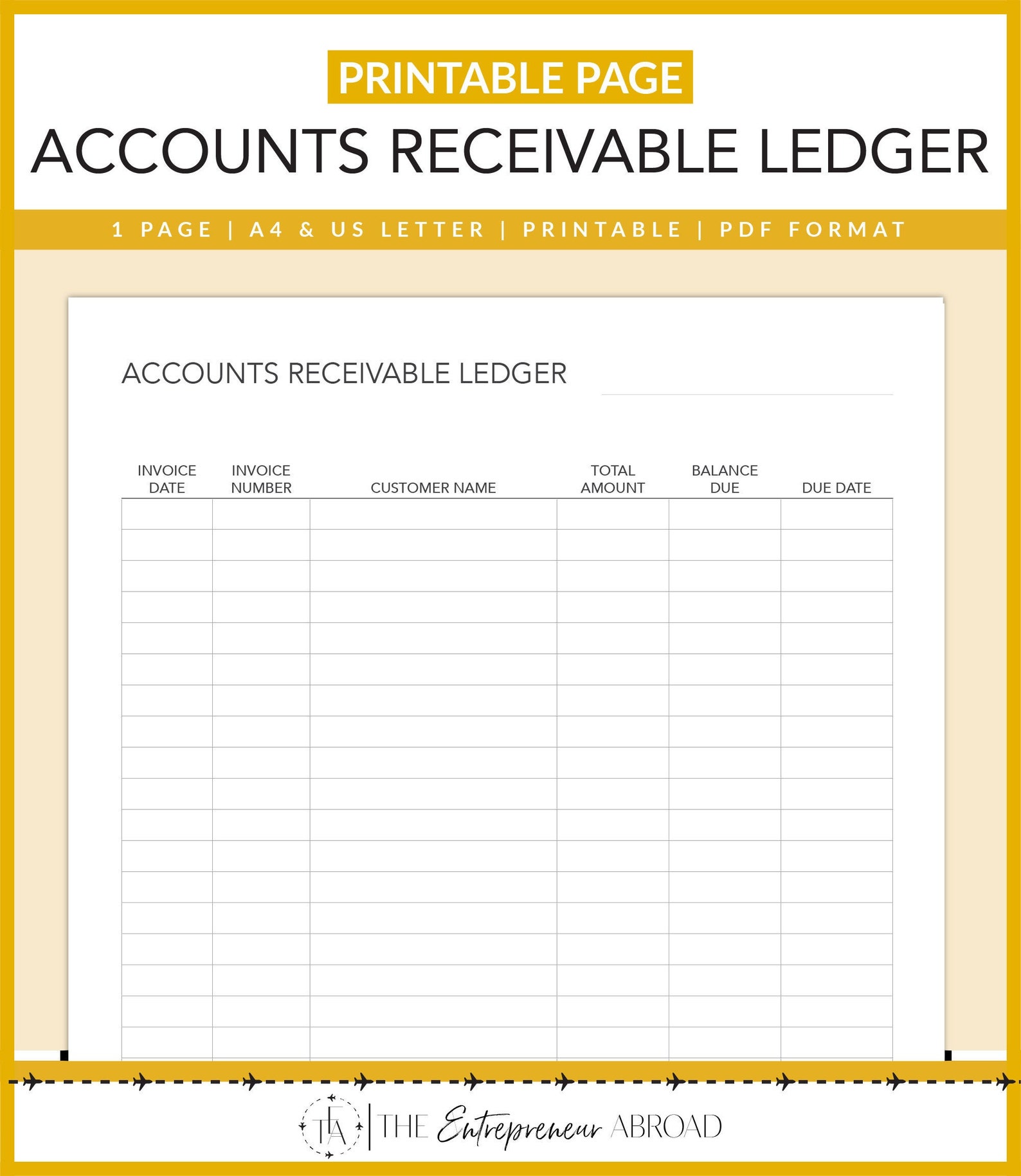 Accounts Receivable Ledger | Bookkeeping | Business Finances ...