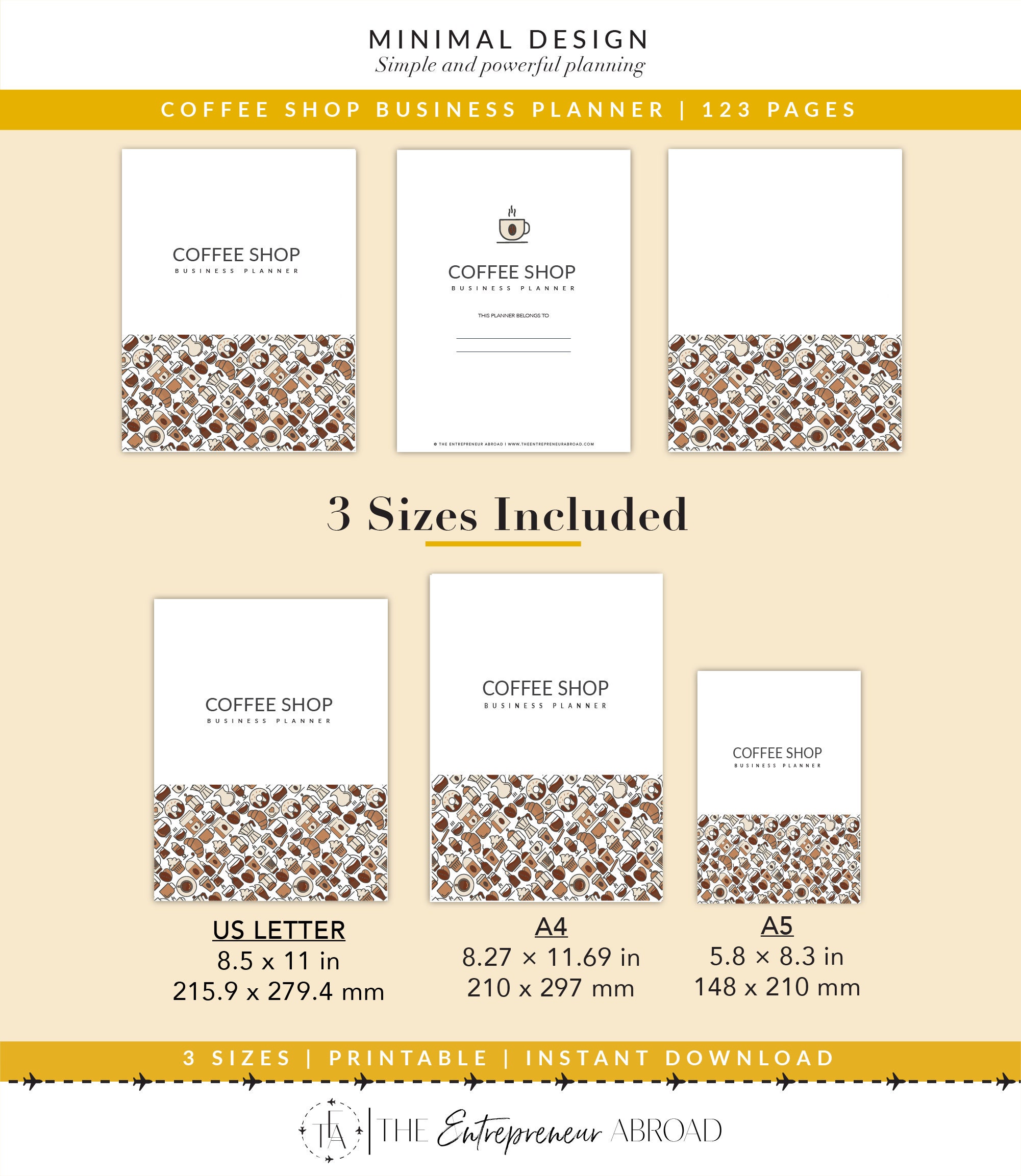 Coffee Shop Business Planner | Printable | Café | Coffee Barista ...