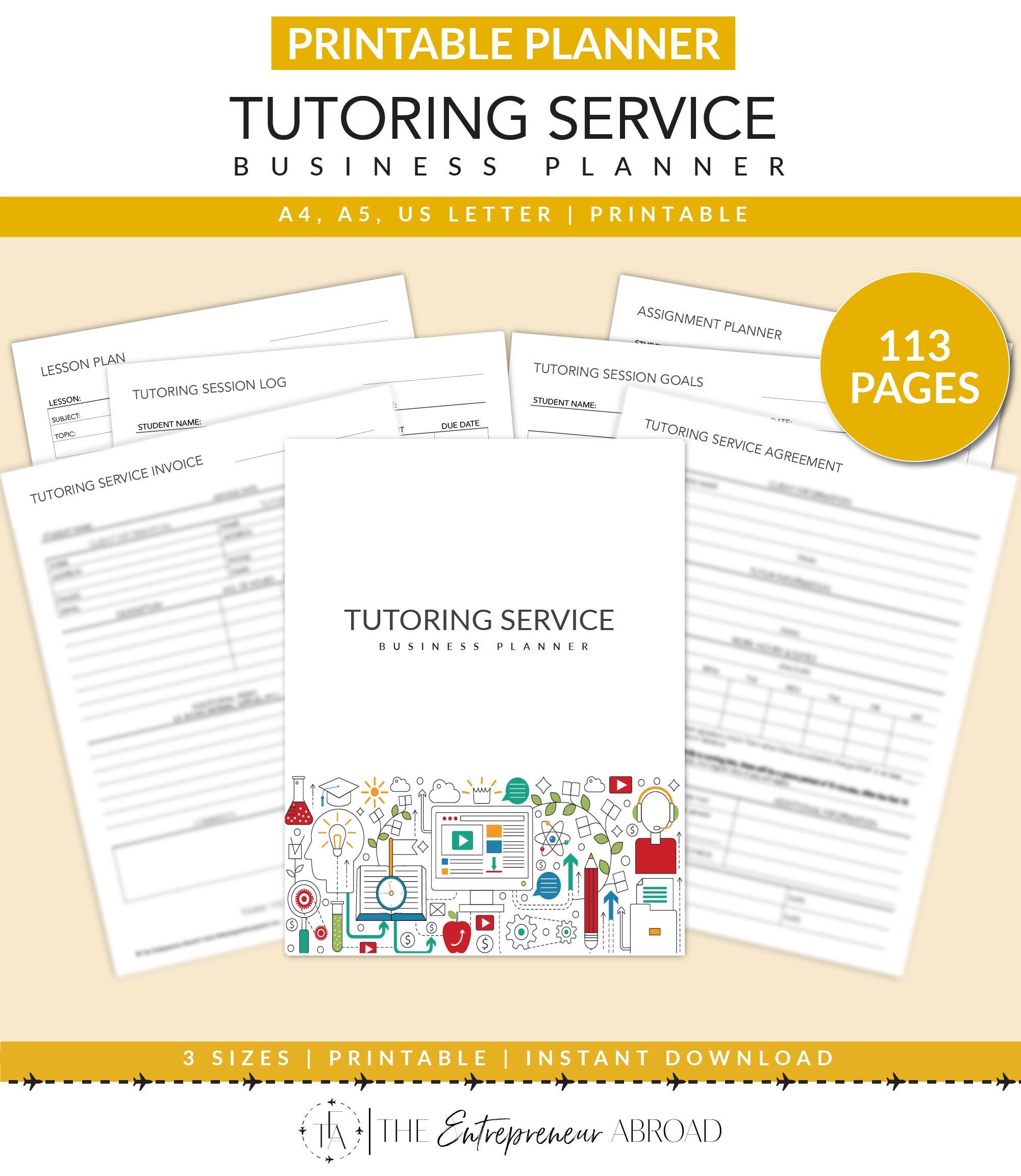 Tutoring Service Business Planner Printable Tutor - Etsy