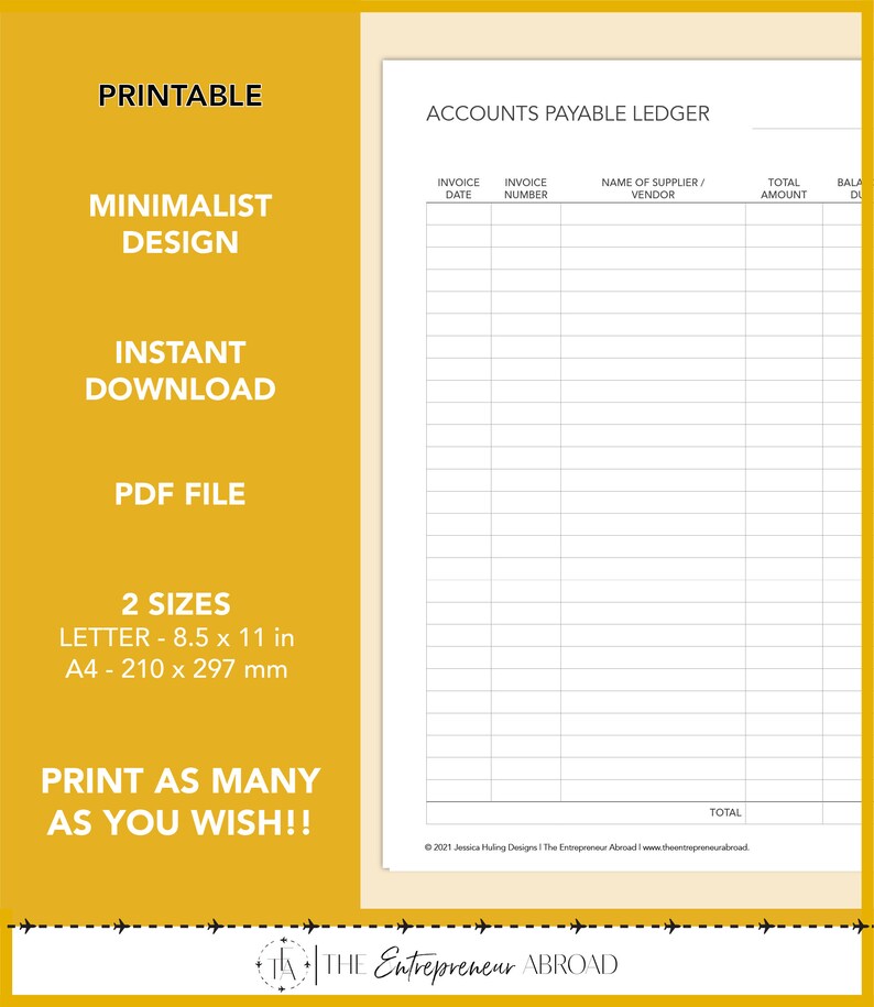 Accounts Payable Ledger | Bookkeeping | Business Finances | Accounting ...