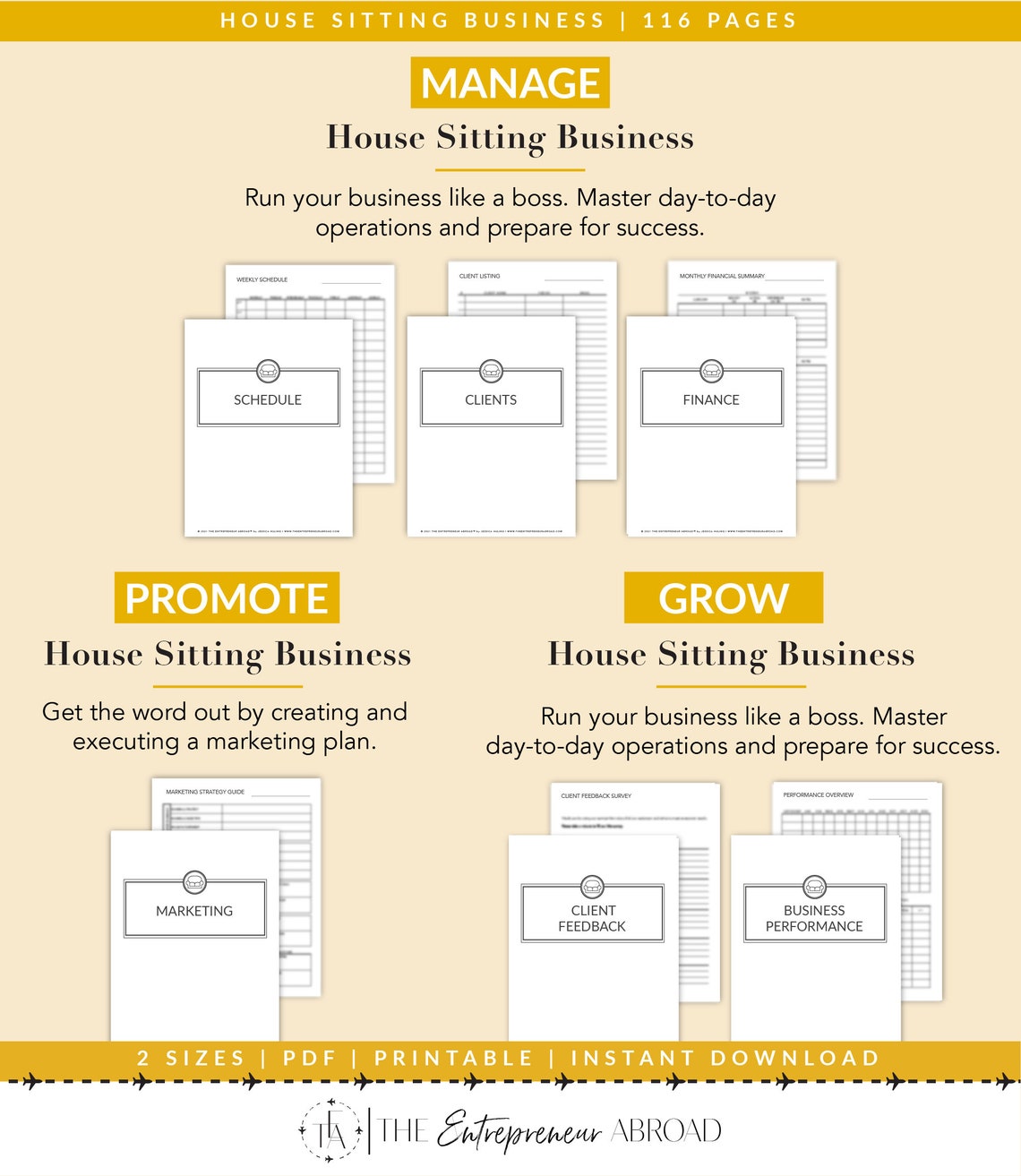 House Sitting Business the Startup Planner Printable Agreement Home ...