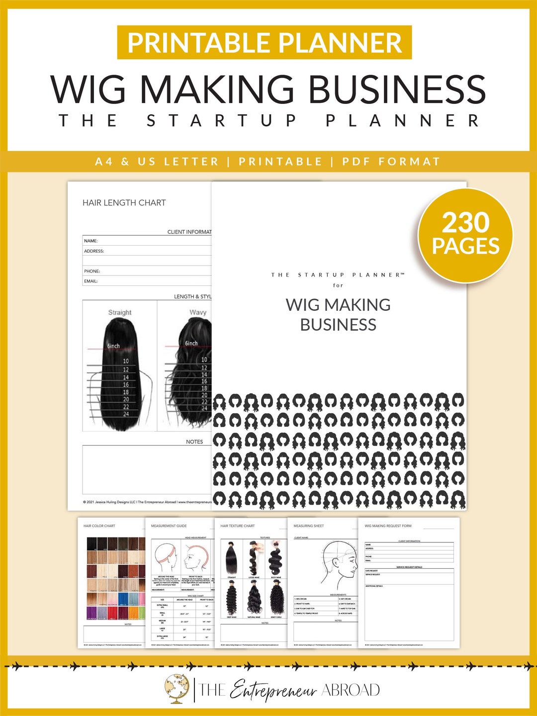 Wig Making Business | the Startup Planner | Printable | Wigs Order Form ...