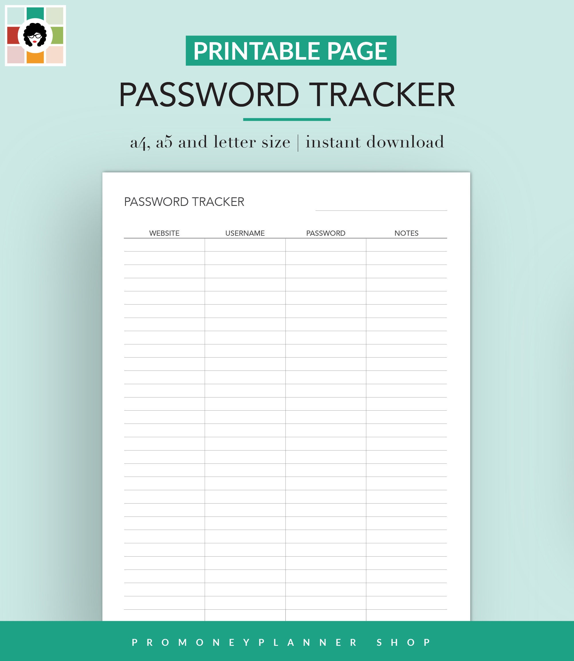 Password Tracker Password Journal Password List Keeper Password Log ...