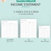 Income Statement Printable PDF Letter A4 A5 - Etsy