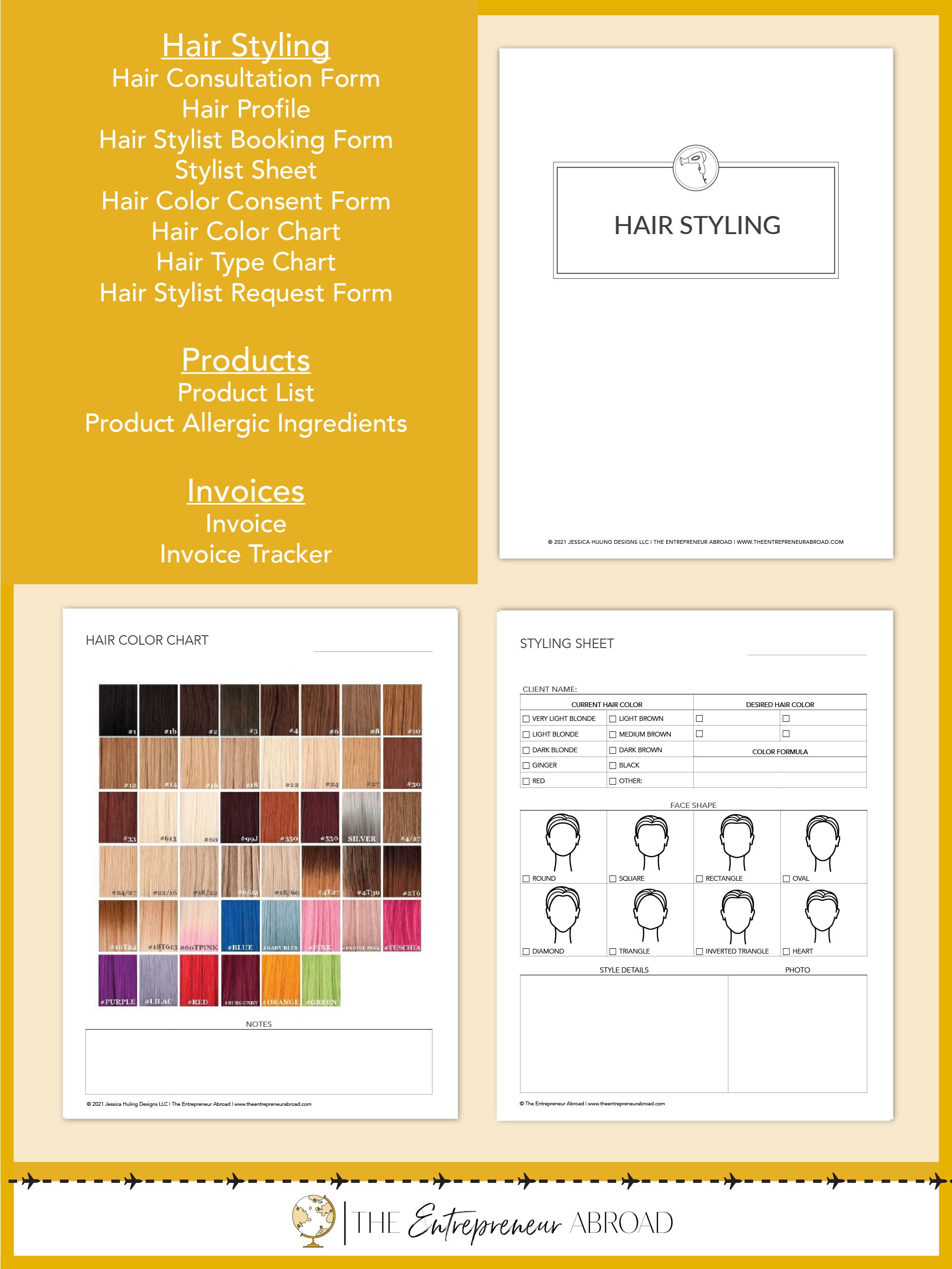 Hair Stylist Business Kit | Printable | Hair Business | Color Consent ...