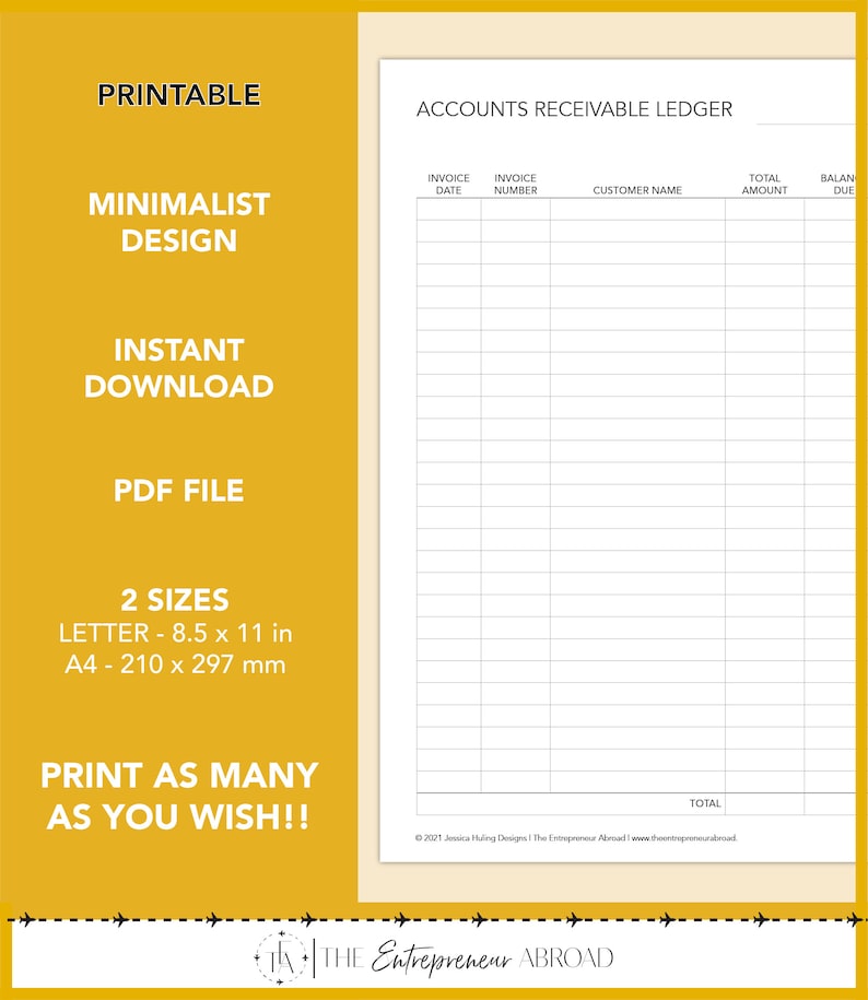 Accounts Receivable Ledger | Bookkeeping | Business Finances ...