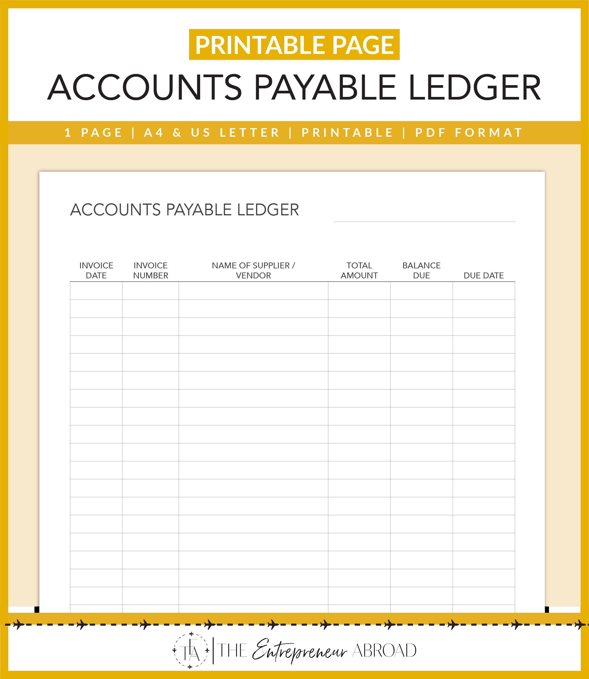 Accounts Payable Ledger | Bookkeeping | Business Finances | Accounting ...