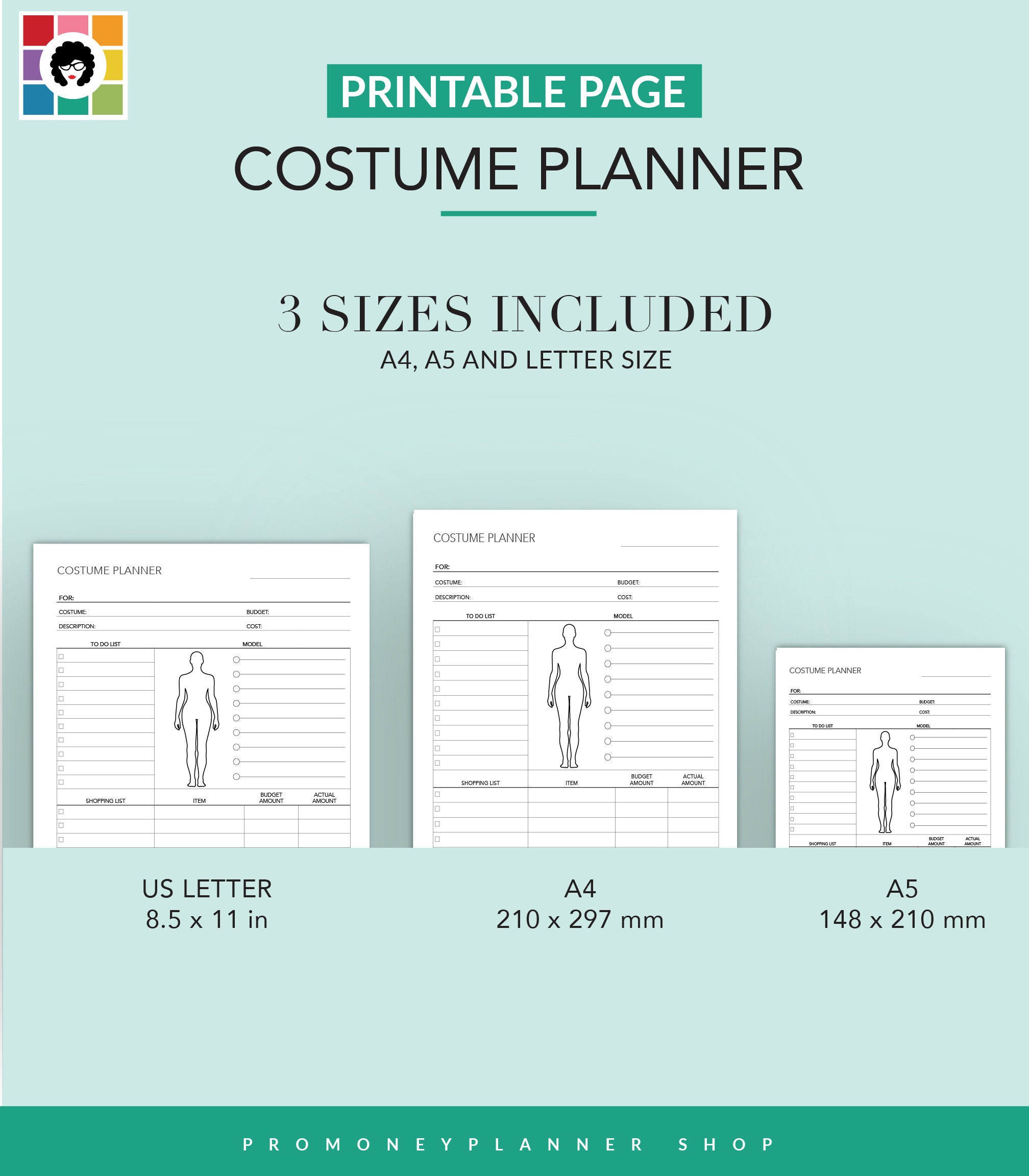 Costume Planner Halloween Planner Cosplay Planner for Women, Men ...