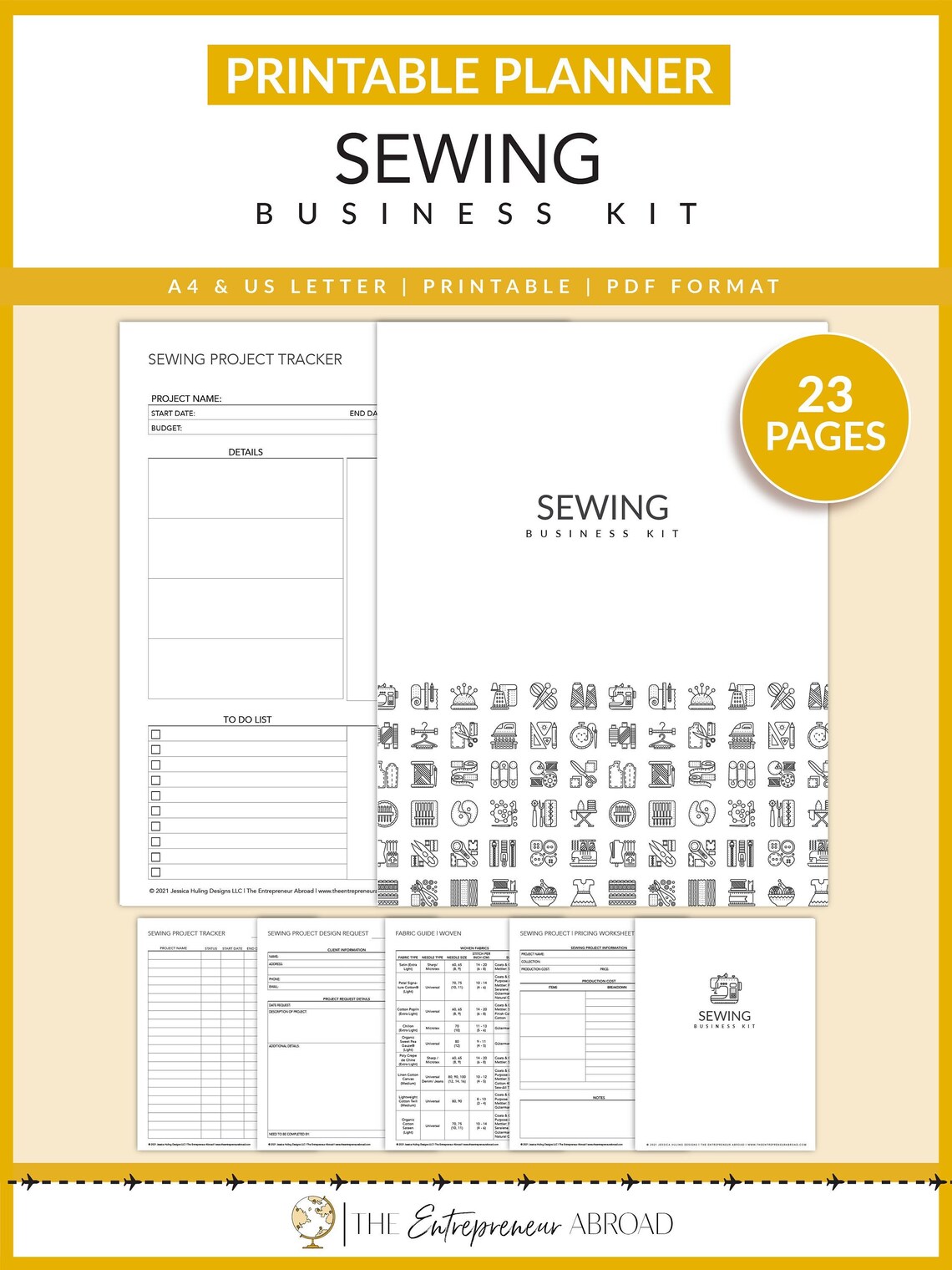 Sewing Business Kit Printable Crafts Seamstress Fashion Design Sewing ...