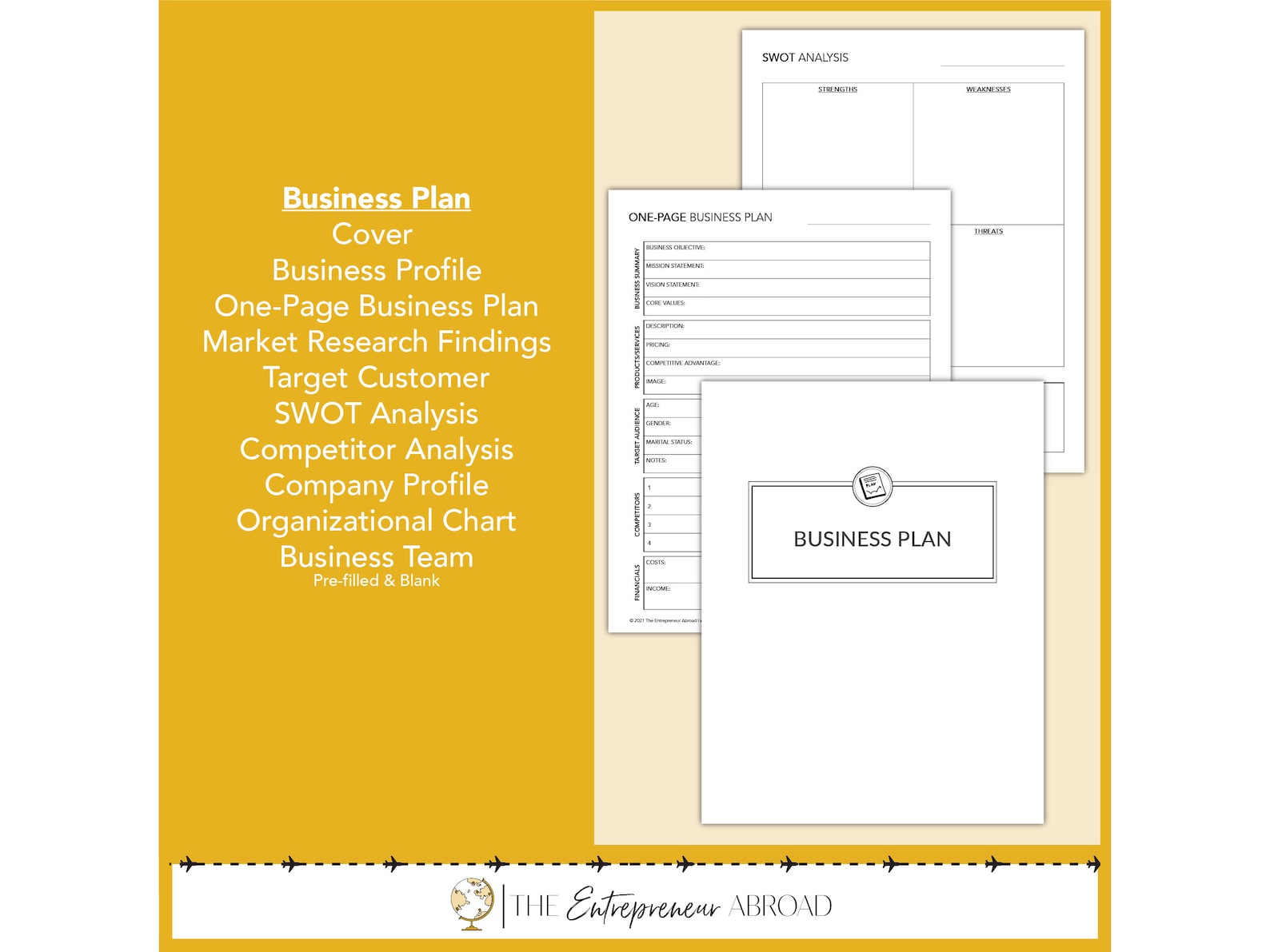 Business Plan Bundle: Fillable & Printable Startup Planner (US Letter ...