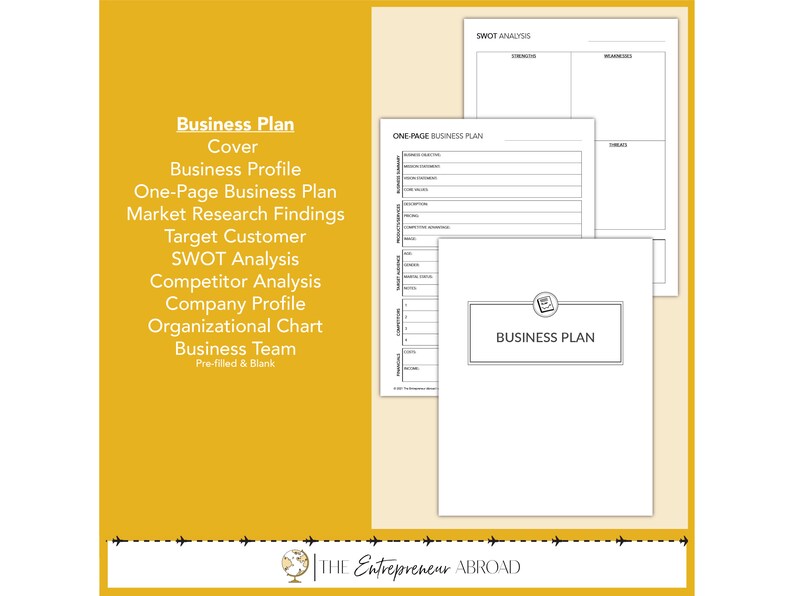Business Plan Bundle Fillable & Printable Plan Your Business the ...