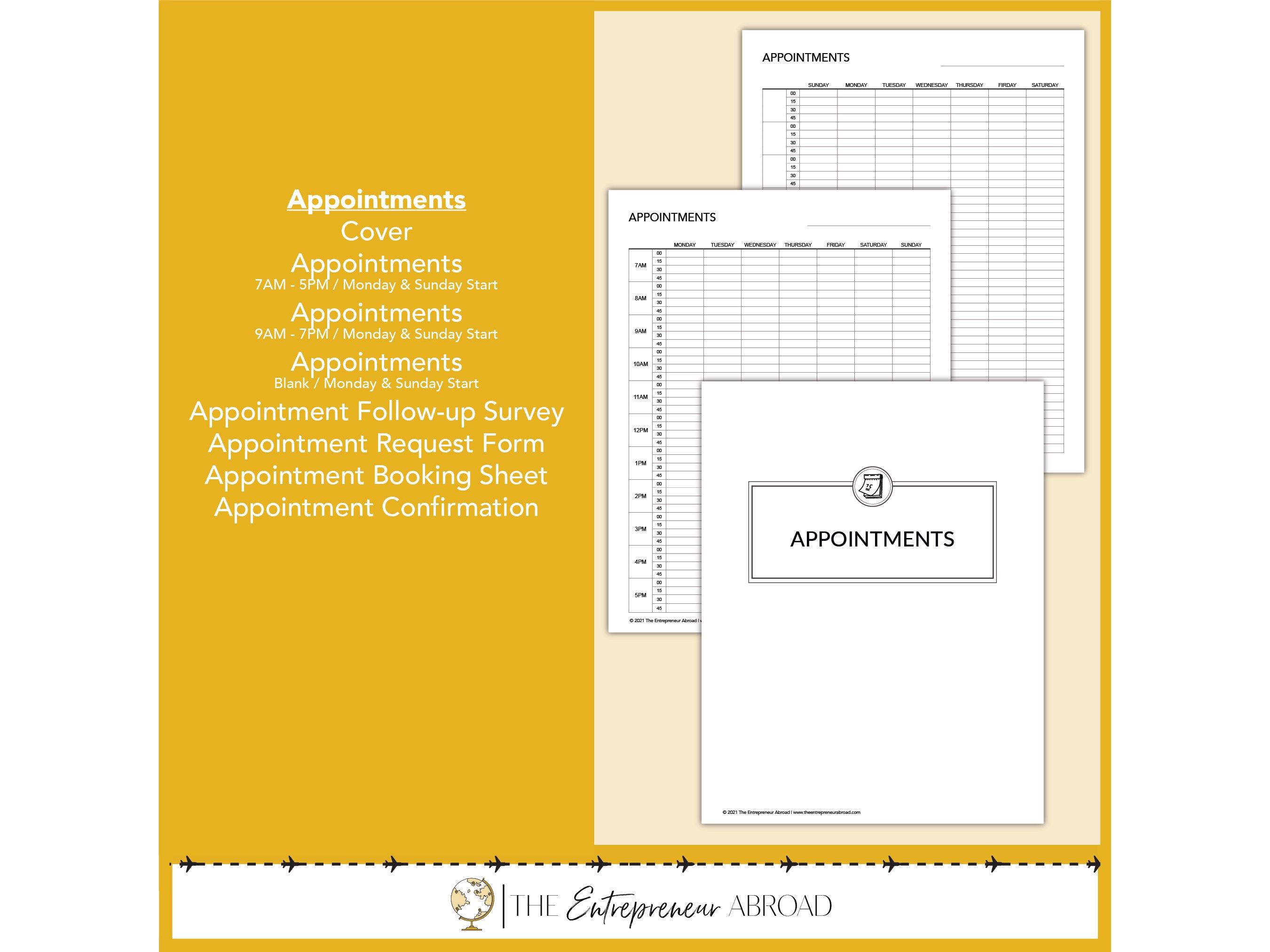 Appointments Planner | Printable | Week View | Time Management ...