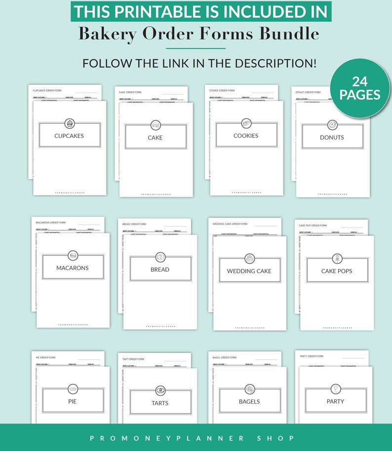 Donut Order Form Bakery Form Home Bakery Business | Etsy