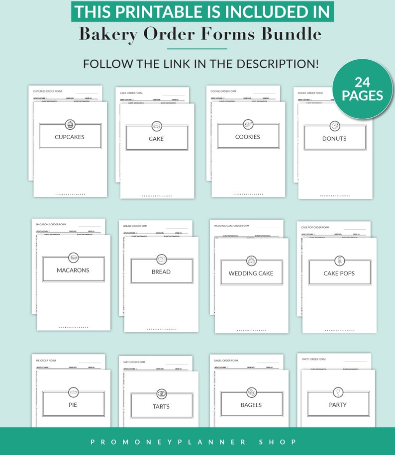 Bread Order Form Bakery Form Home Bakery Business | Etsy
