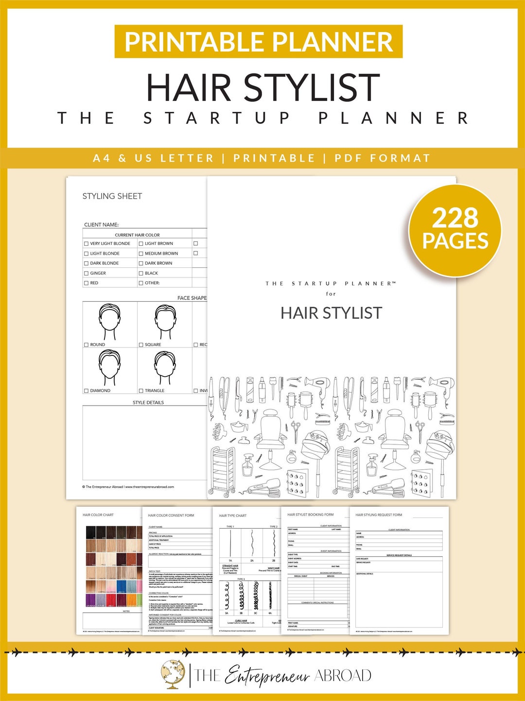 Hair Stylist Business | the Startup Planner | Printable | Hair Business ...