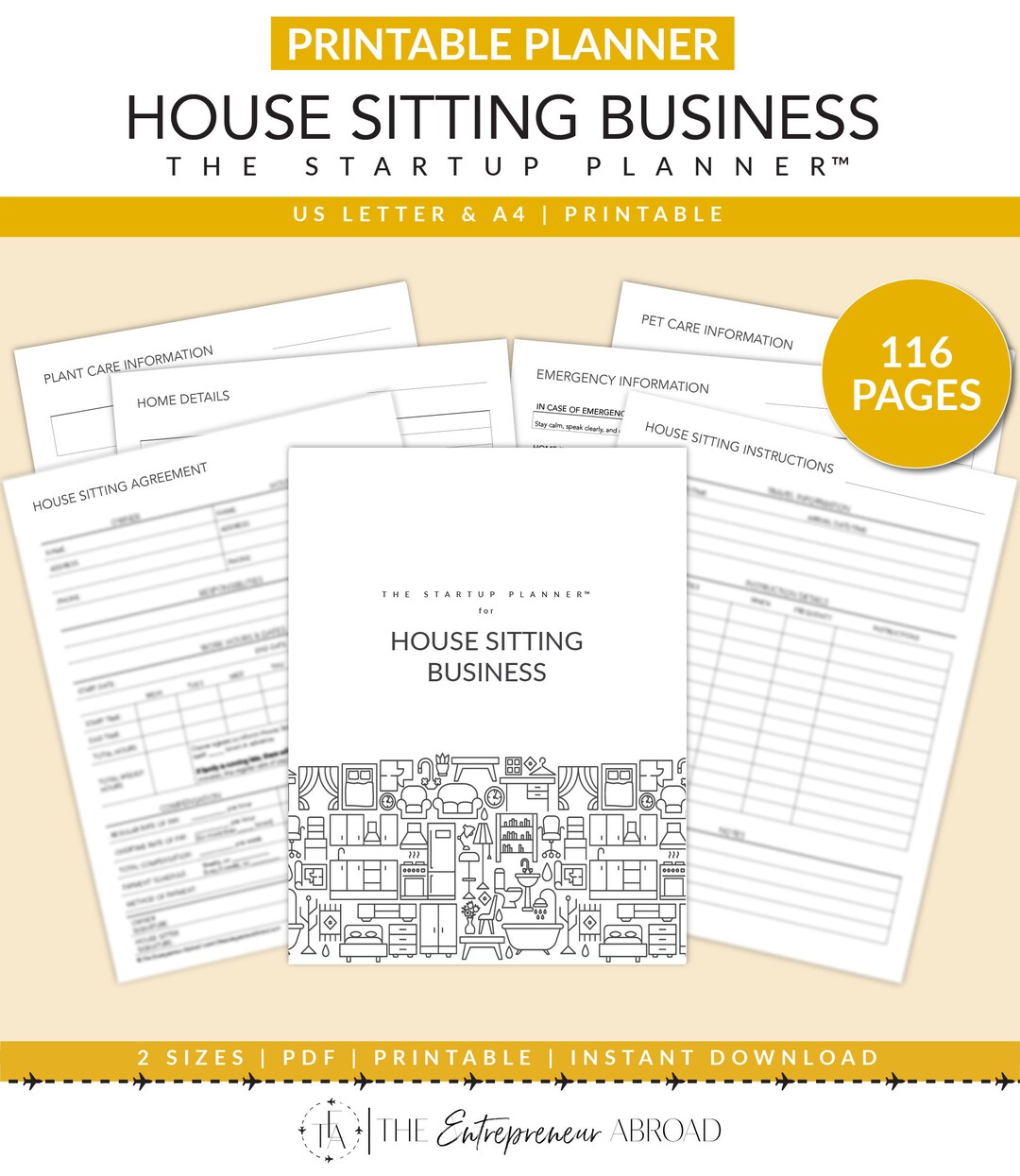 House Sitting Business the Startup Planner Printable Agreement Home ...